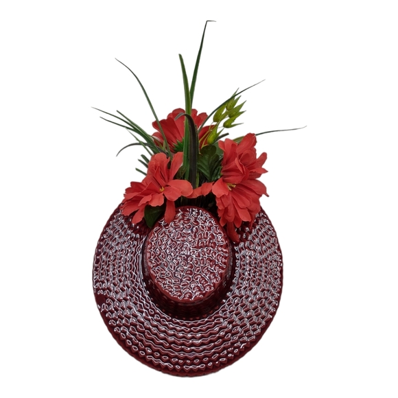 Walter Wilson | Accents | Vtg Red Hat Wall Pocket Walter Wilson Pottery ...